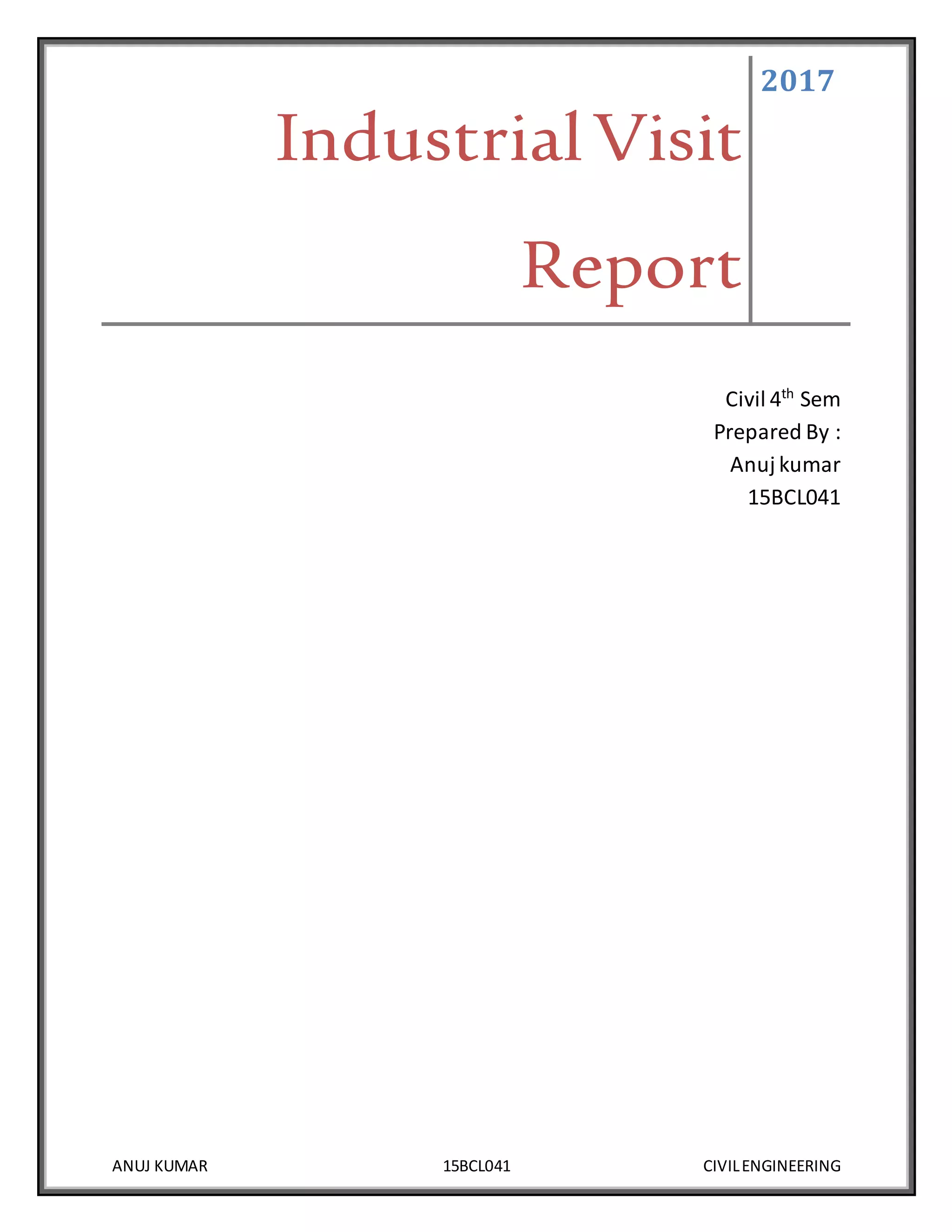 Industrial Orientation Report | DOCX
