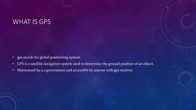 Global Positioning System (GPS) | PPTX | Auto Navigation Systems | Auto Technology