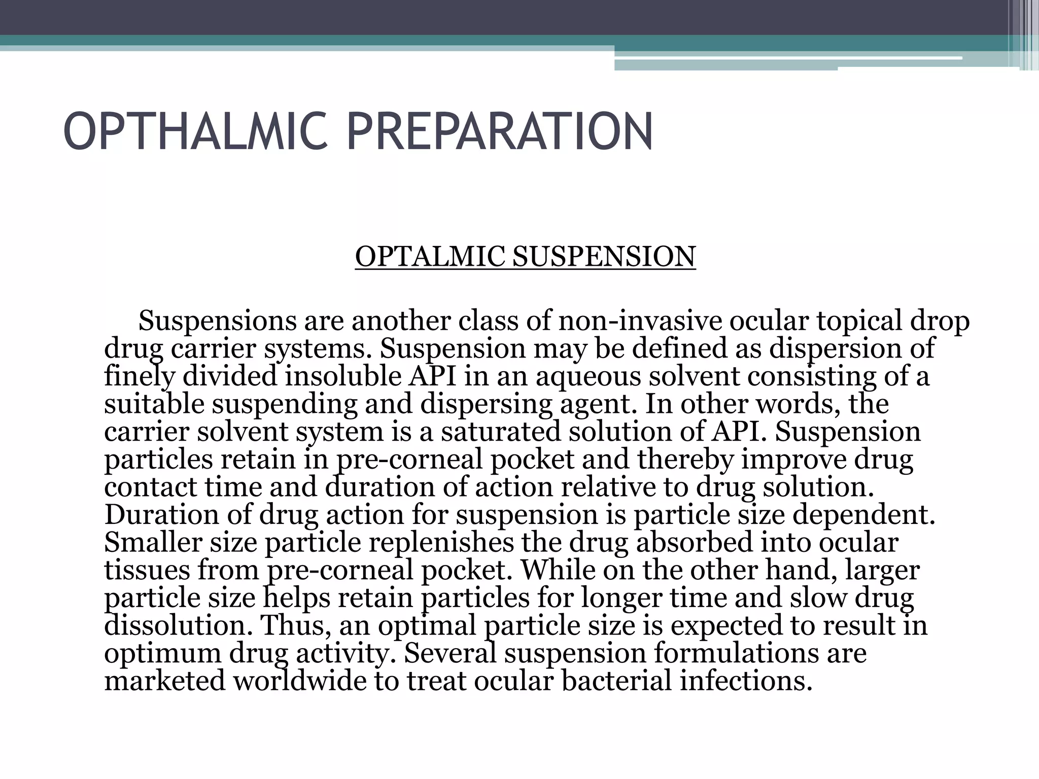 OPTHALMIC PREPARATION | PPTX