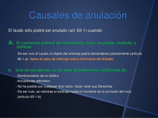 Anulacion de laudo arbitral Anulacion de laudo arbitral
