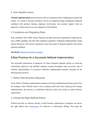 NetSuite for SaaS: Implementation Challenges & Best Practices | PDF