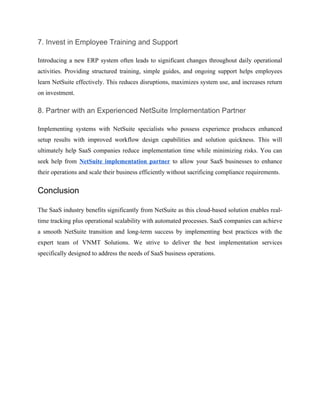 NetSuite for SaaS: Implementation Challenges & Best Practices | PDF