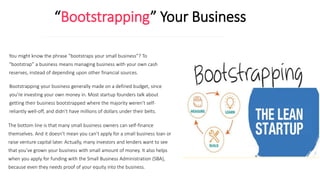 An ultimate guide on bootstrapping your small business in 2019 | PPT