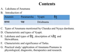 Anumana Pramana notes for bams students pptx | PPTX