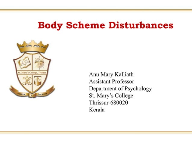 Psychology-Body Scheme Disturbances | PPTX