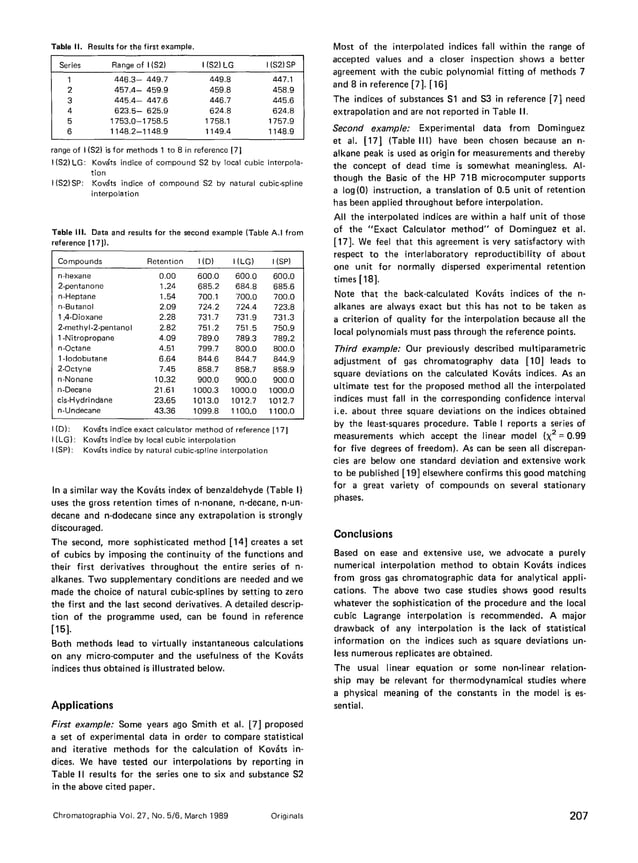 A Numerical Interpolation of Kovats Indices without Dead Time Correction | PDF