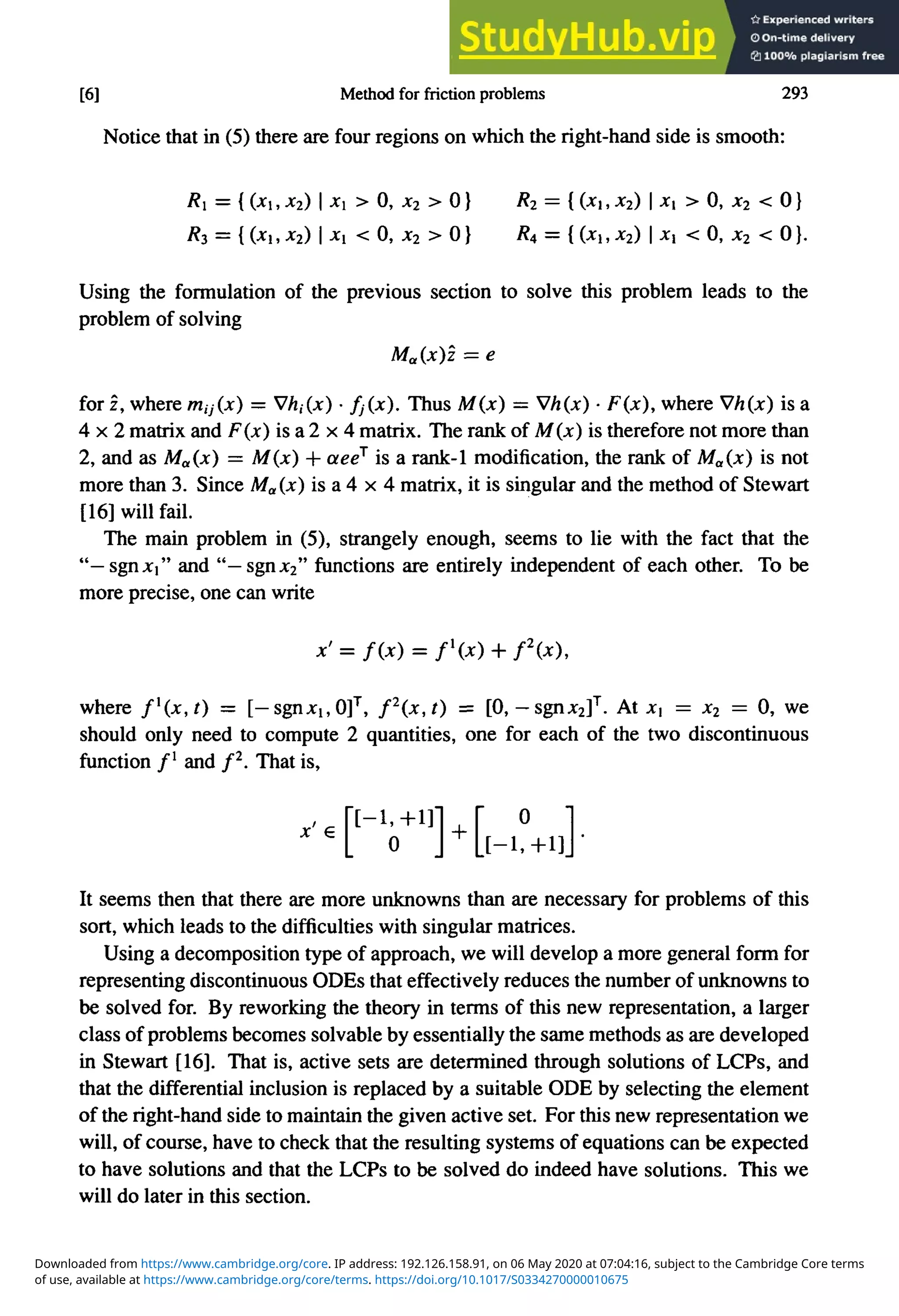 A Numerical Method For Friction Problems With Multiple Contacts | PDF