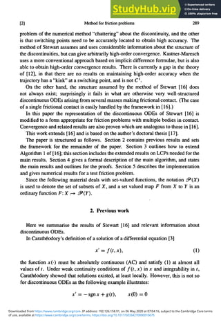 A Numerical Method For Friction Problems With Multiple Contacts | PDF