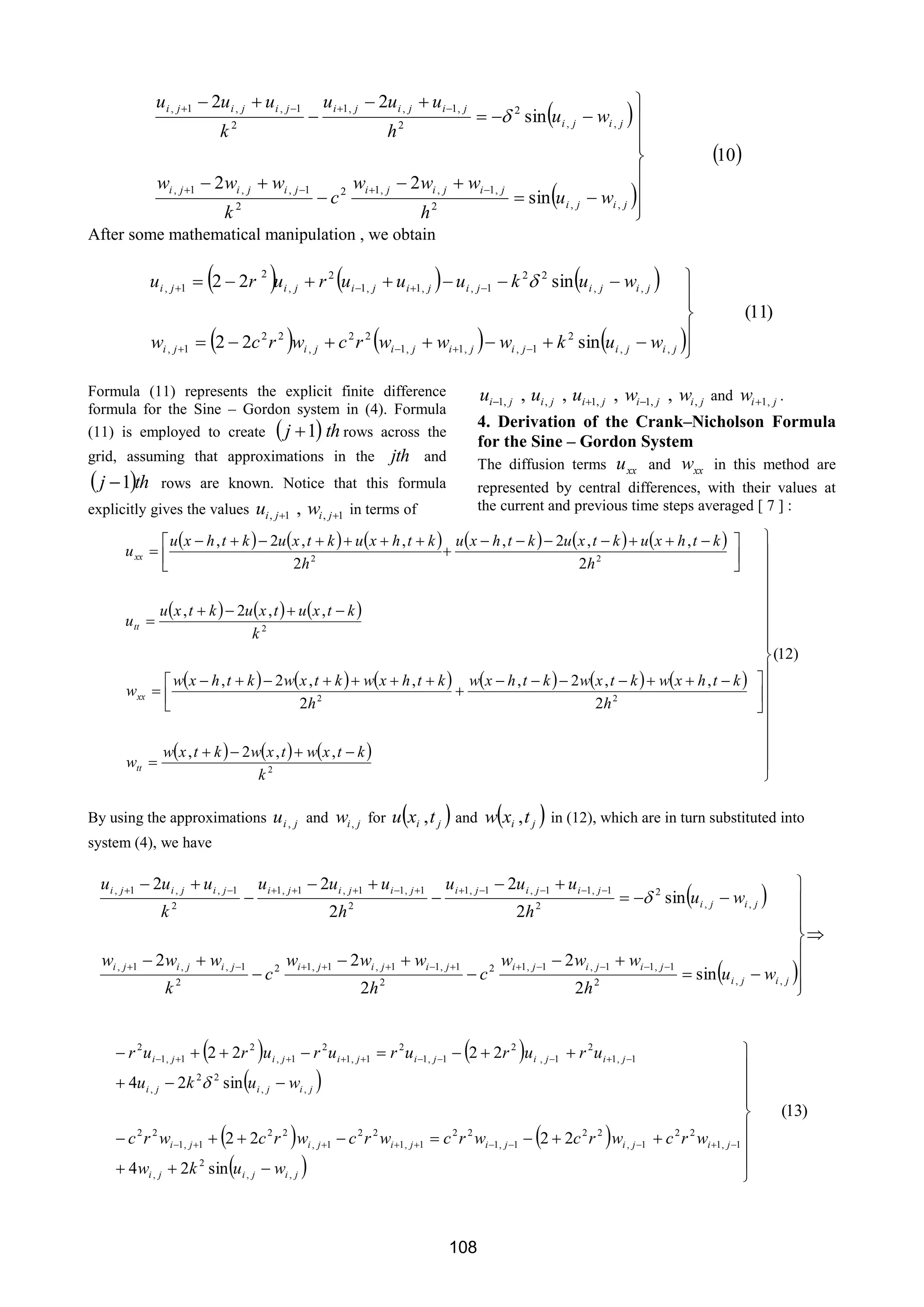 A Numerical Solution For Sine Gordon Type System Pdf