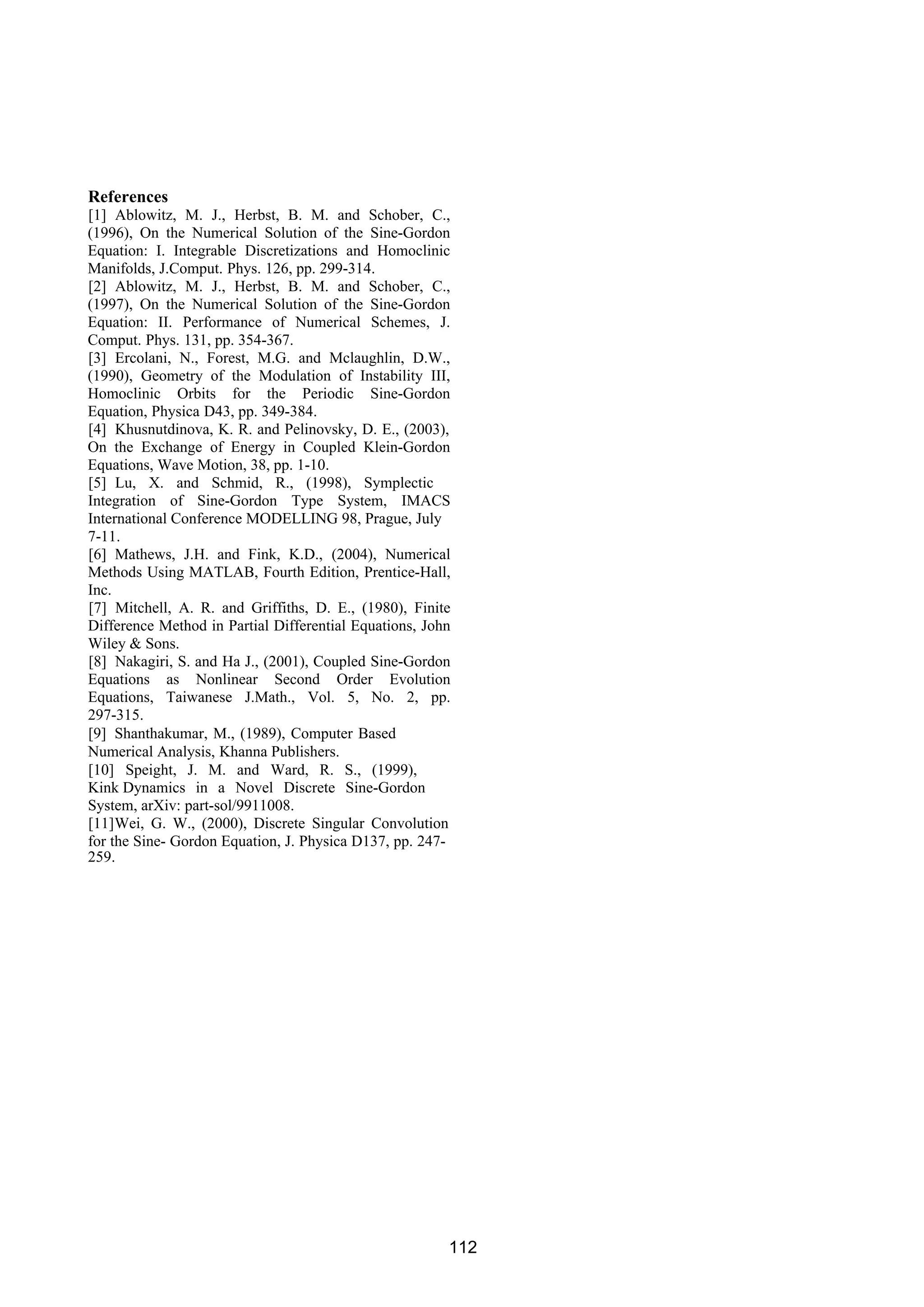 A Numerical Solution For Sine Gordon Type System Pdf