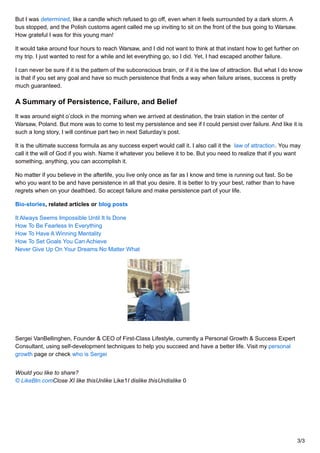 An unbelievable story of failure and persistence part 1 | PDF