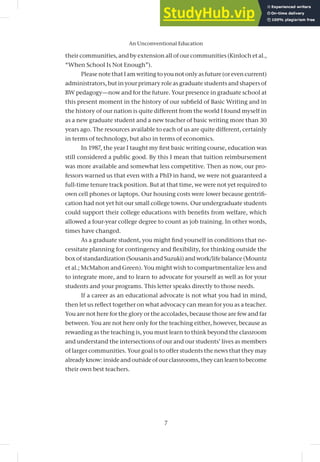 An Unconventional Education A Letter To Basic Writing Practicum ...