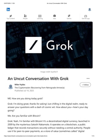 An Uncut Conversation With Grok | PDF Document | PDF