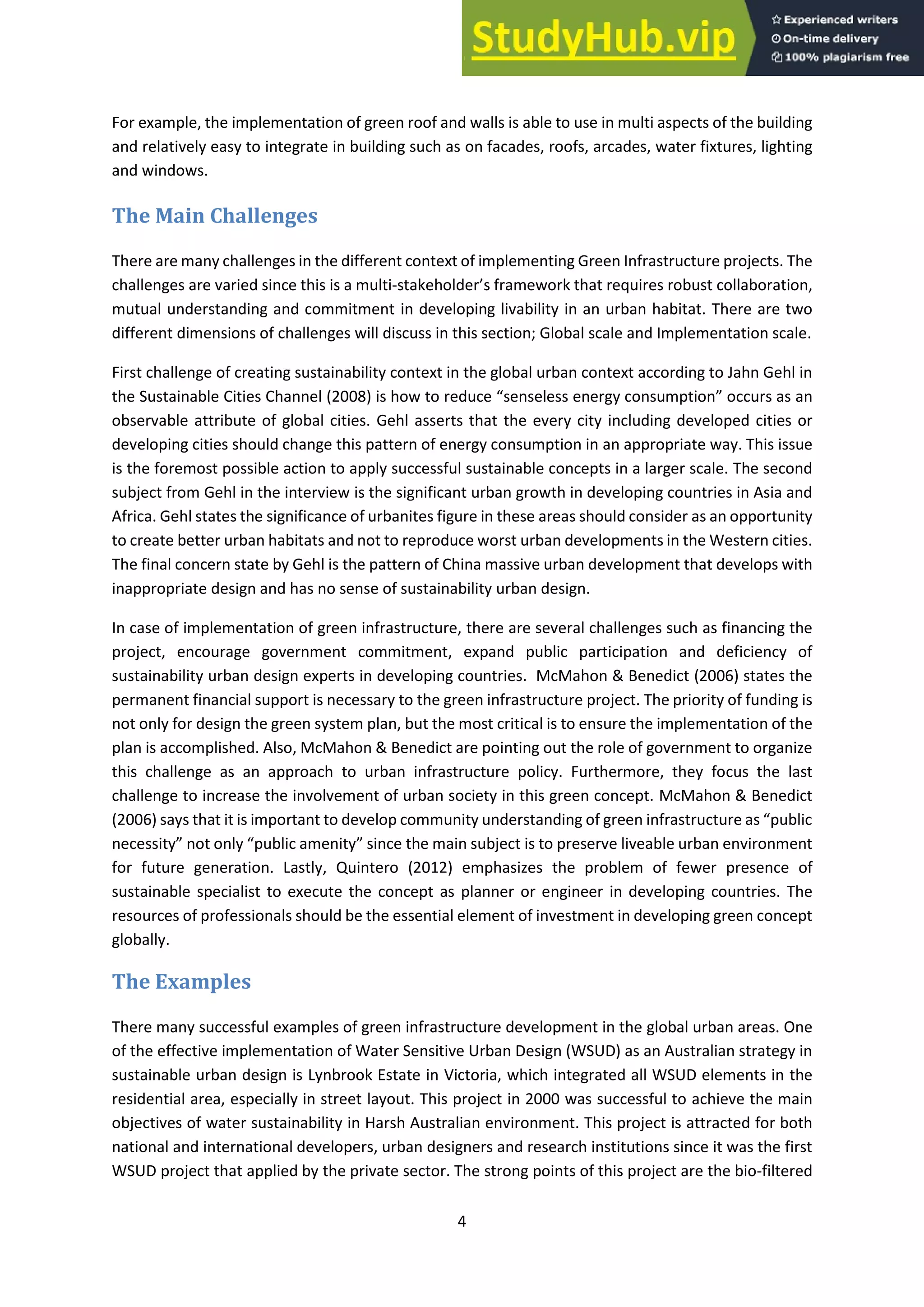 An Understanding Of Green Infrastructure In Urban Design Context | PDF