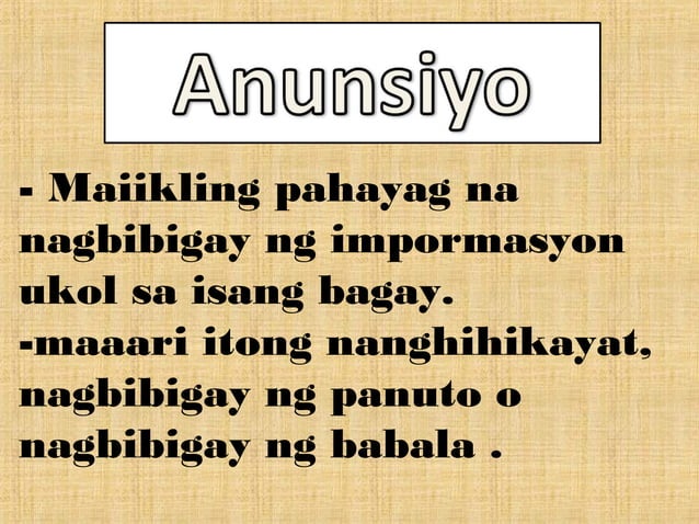 Anunsyo at babala | PPT