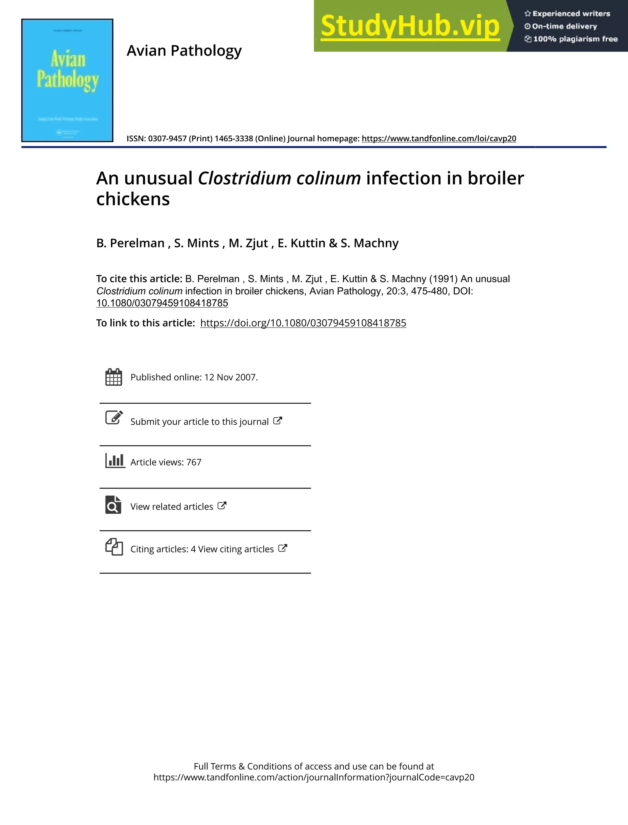 An Unusual Clostridium Colinum Infection In Broiler Chickens | PDF