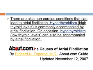 Atrial Fibrillation in Hypothyroidism | PPTX