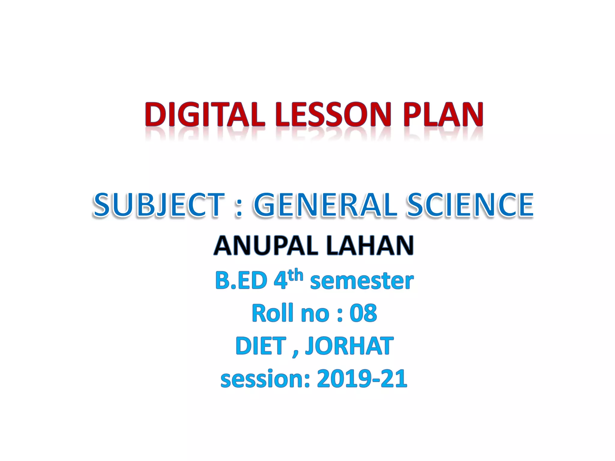digital lesson plan for science | PPTX