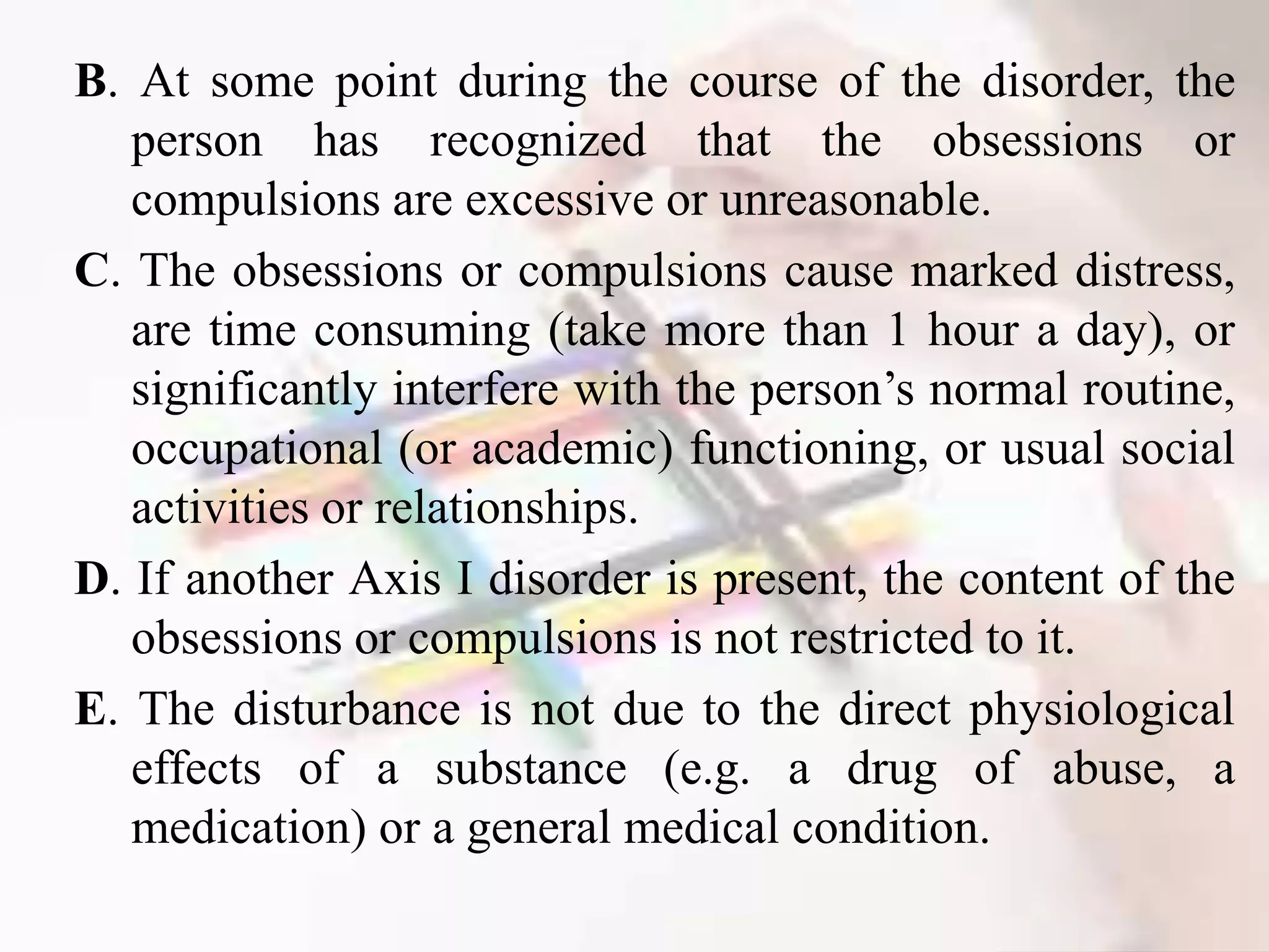 Obsessive Compulsive Disorder | PPTX