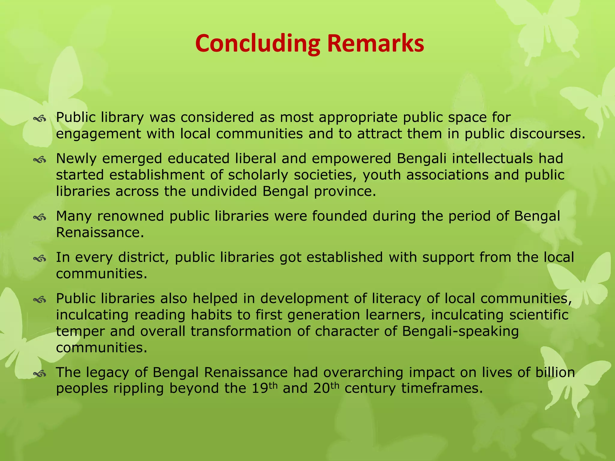 The Legacy of Bengal Renaissance in Public Library Development in India ...