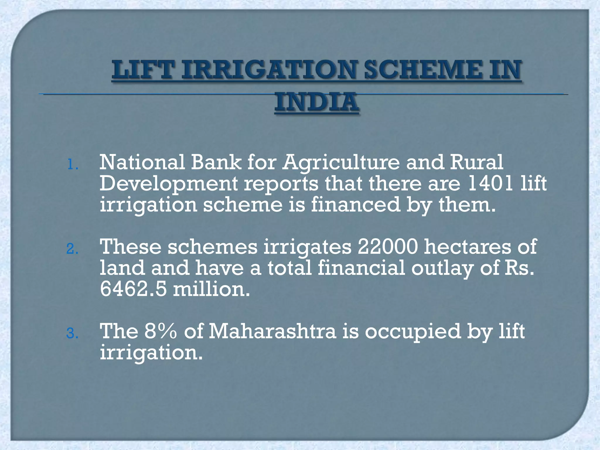 LIFT IRRIGATION SYSTEM | PPT