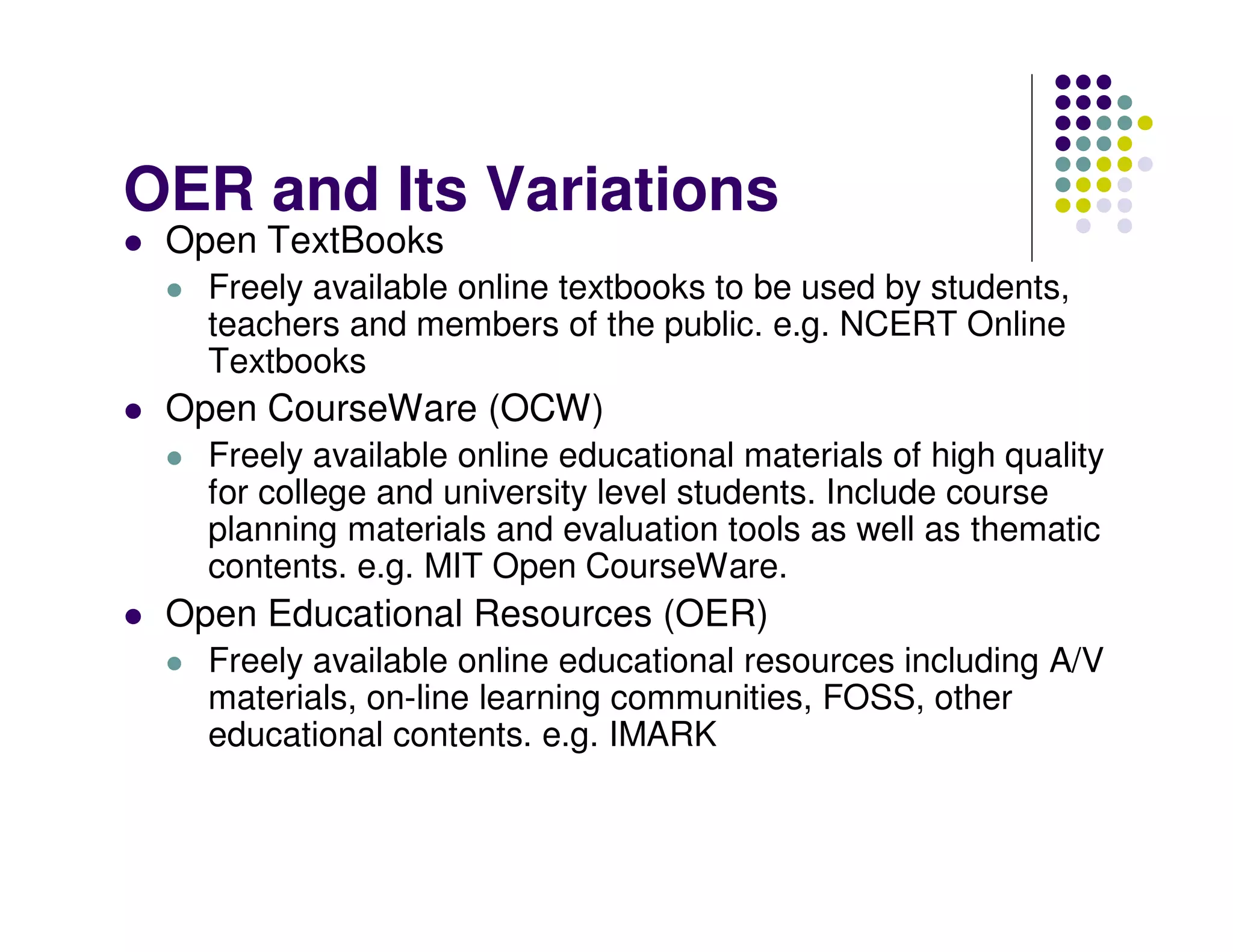 Open Educational Resources (OER): Global and Indian Perspectives | PDF