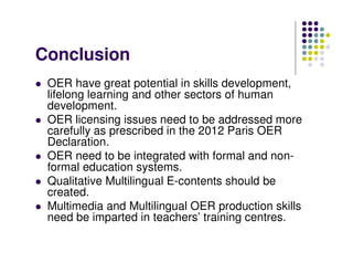 Open Educational Resources (OER): Global and Indian Perspectives | PDF