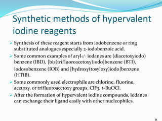 Hypervalent organo iodines reagents in organic synthesis | PPTX