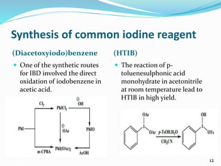 Hypervalent organo iodines reagents in organic synthesis | PPTX