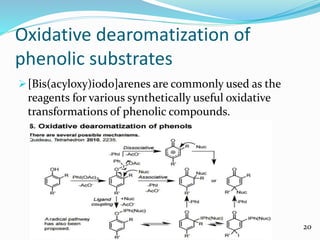 Hypervalent organo iodines reagents in organic synthesis | PPTX
