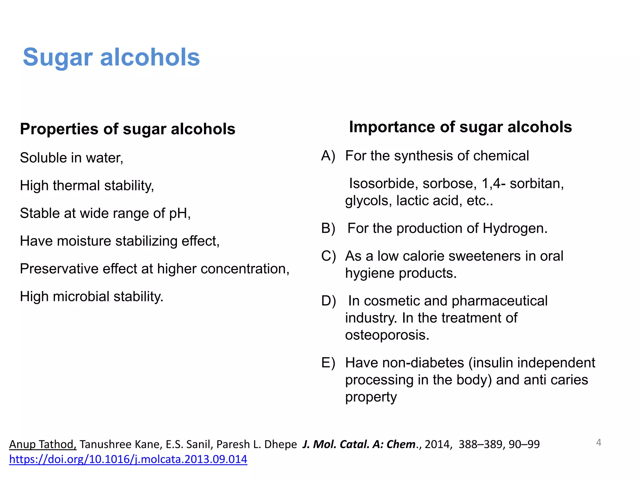 Conversion of sugars to sugar alcohols | PPTX