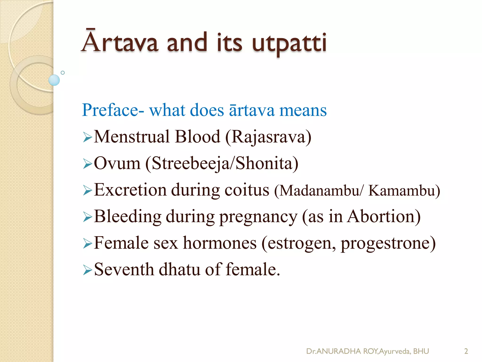 Artava and modern aspects | PDF