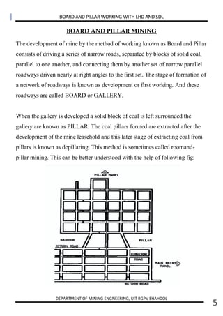 Board and pillar working with lhd and sdl. Mining engineering final ...