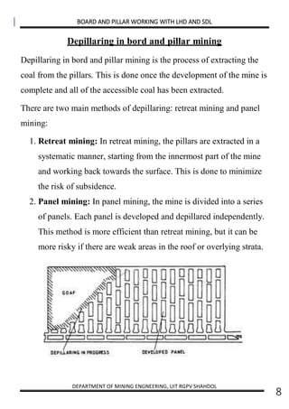 Board and pillar working with lhd and sdl. Mining engineering final year project | PDF | Geology ...