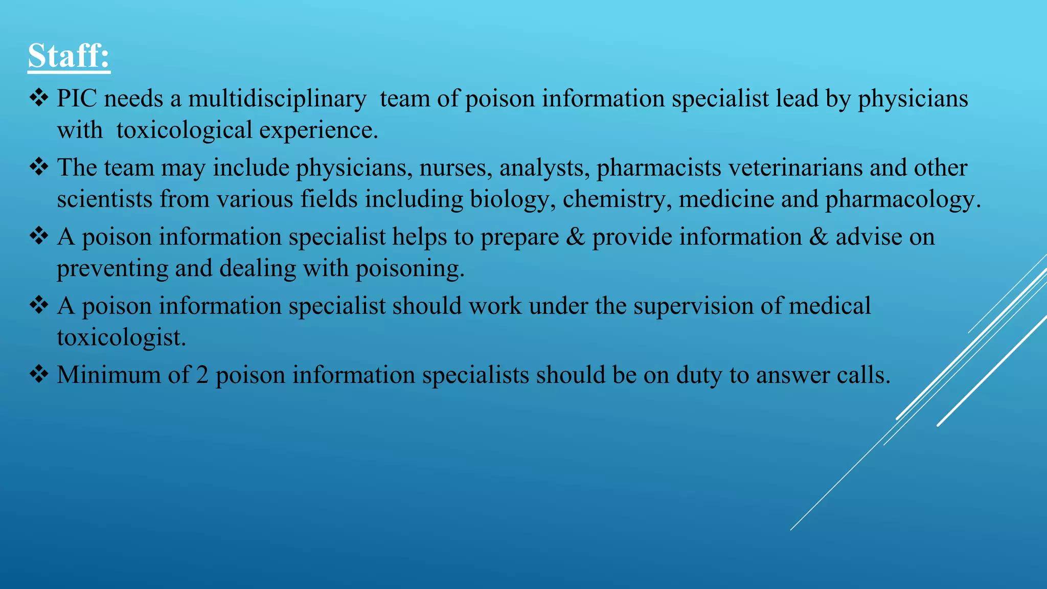 ppt on poison information center organisation and resource | PPTX