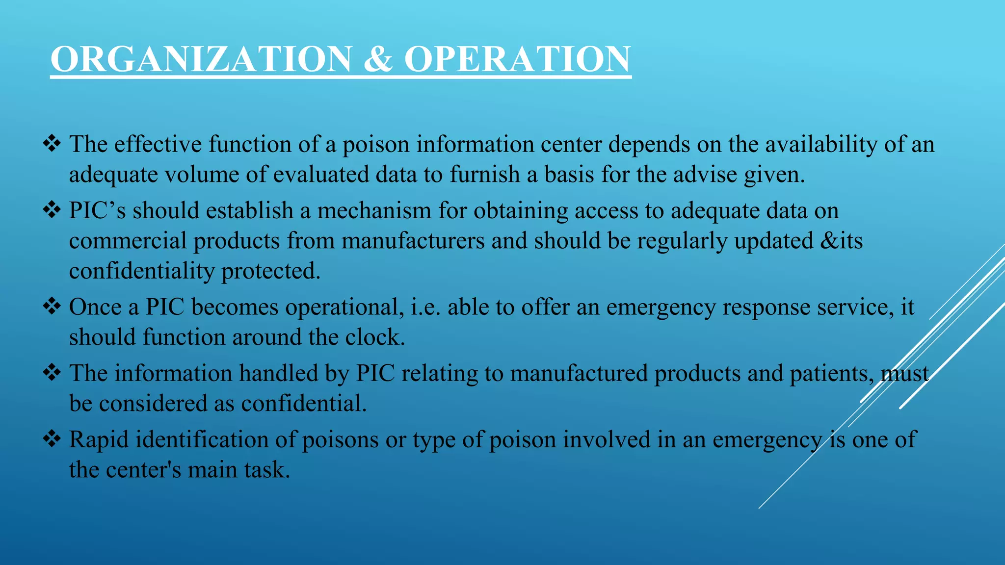 ppt on poison information center organisation and resource | PPTX