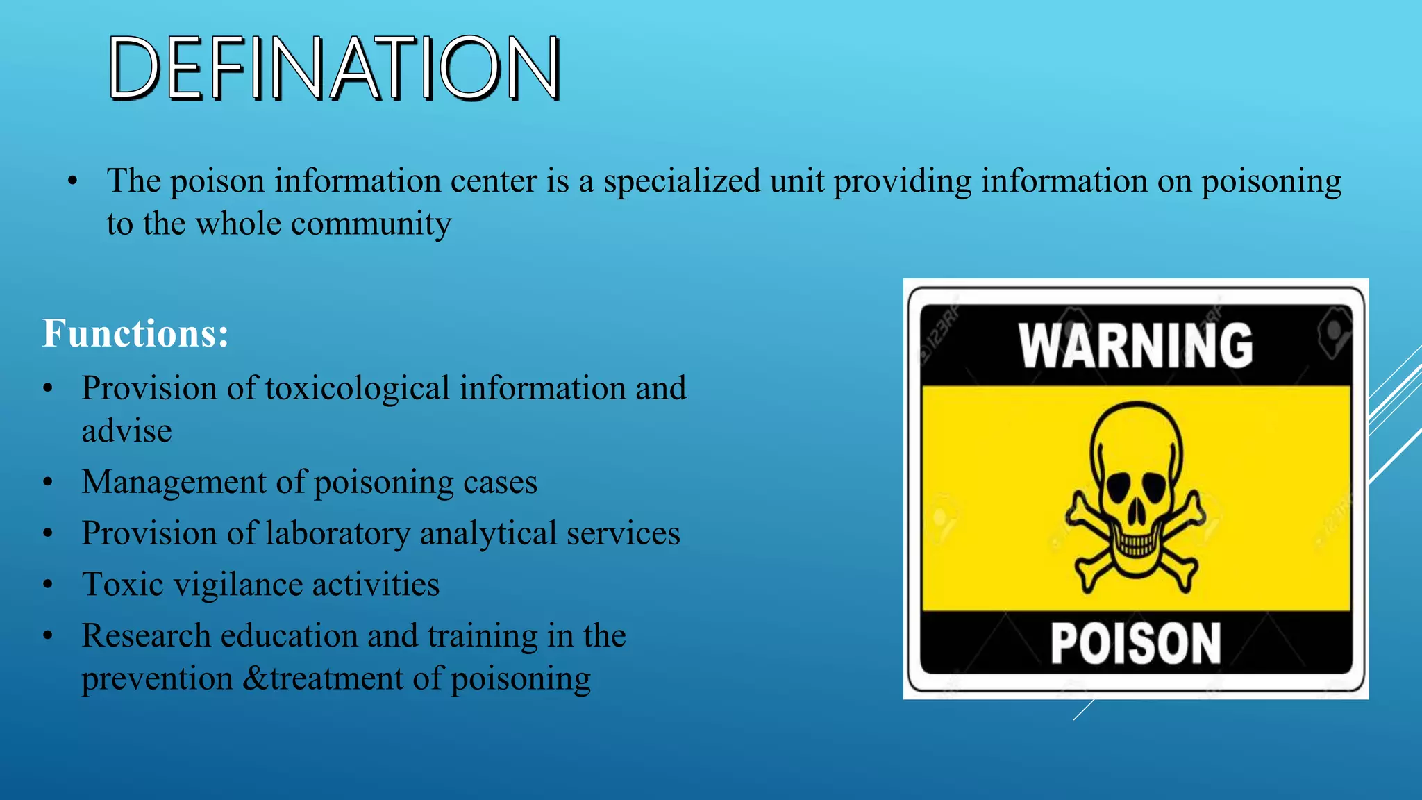 ppt on poison information center organisation and resource | PPTX