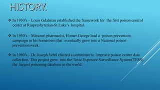 ppt on poison information center organisation and resource | PPTX