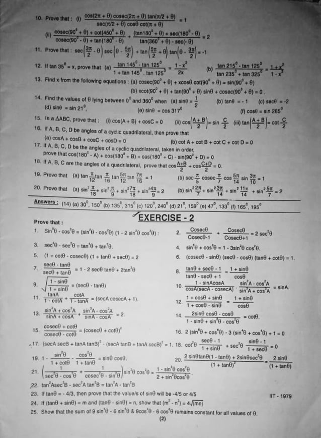 Trigonometry identities for higher mathematics | PPT