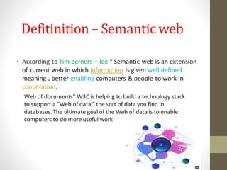 Basic of Information & Computer Technology ,Semantic web | PPT