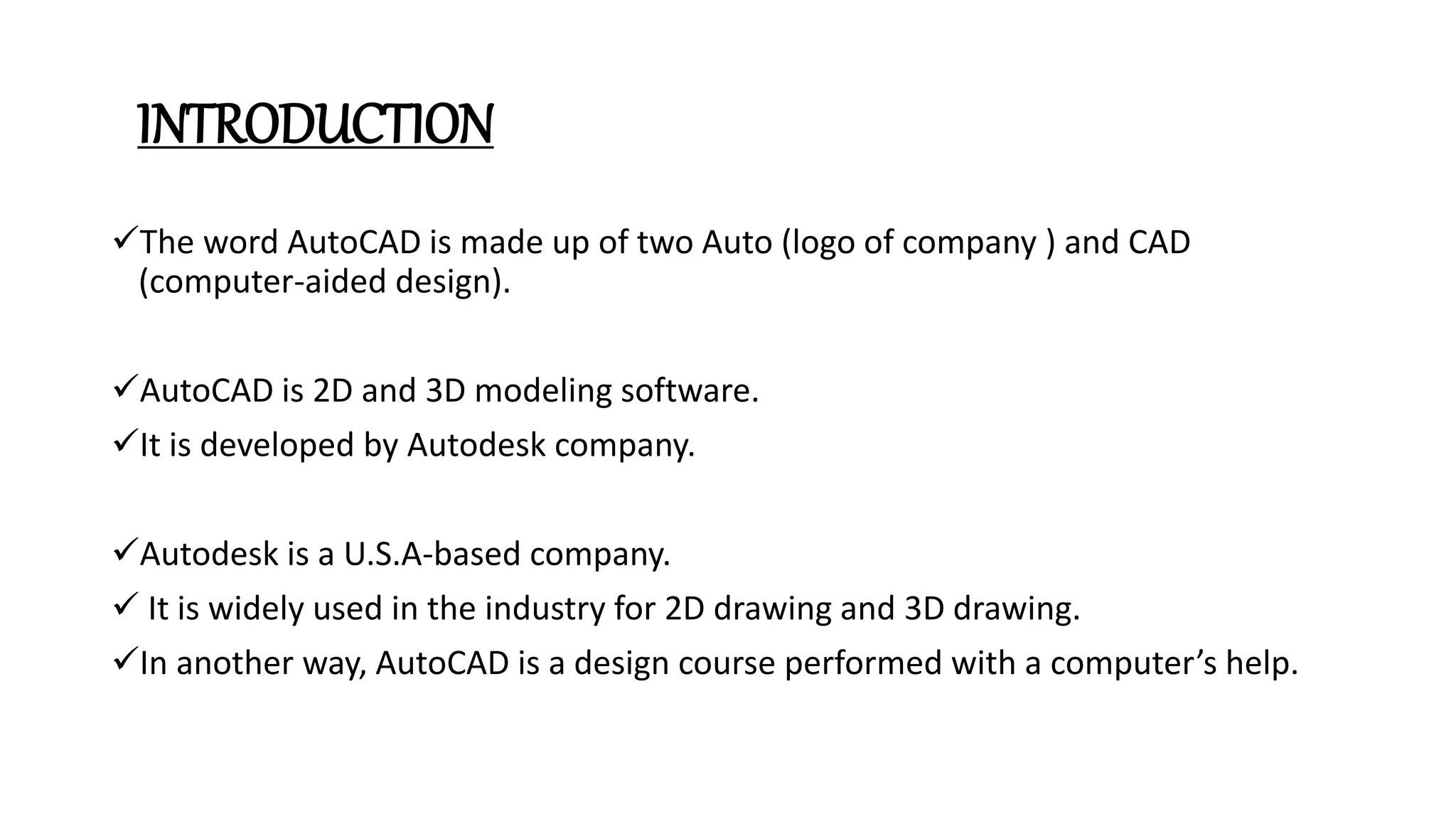 autocad.pptx | 3-D Graphics | Computer Software and Applications