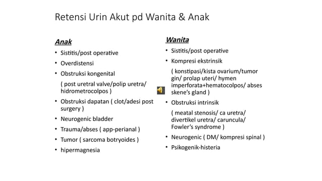 anuria, retensi urin, hematuria, prostate | PPTX