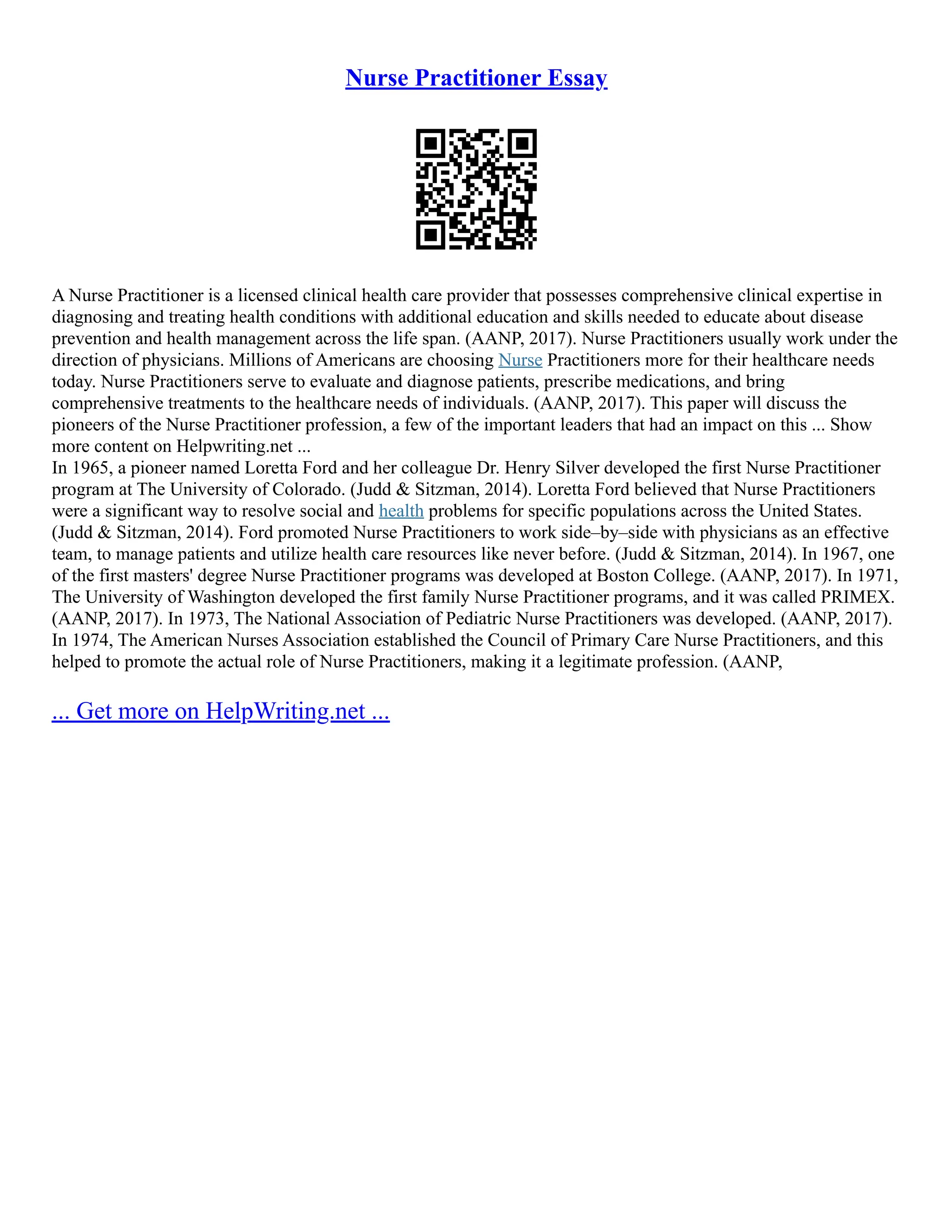 A Nurse Practitioner | PDF