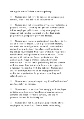 A Nurse’s Guide to the Use of Social MediaA nurse m.docx | Internet ...