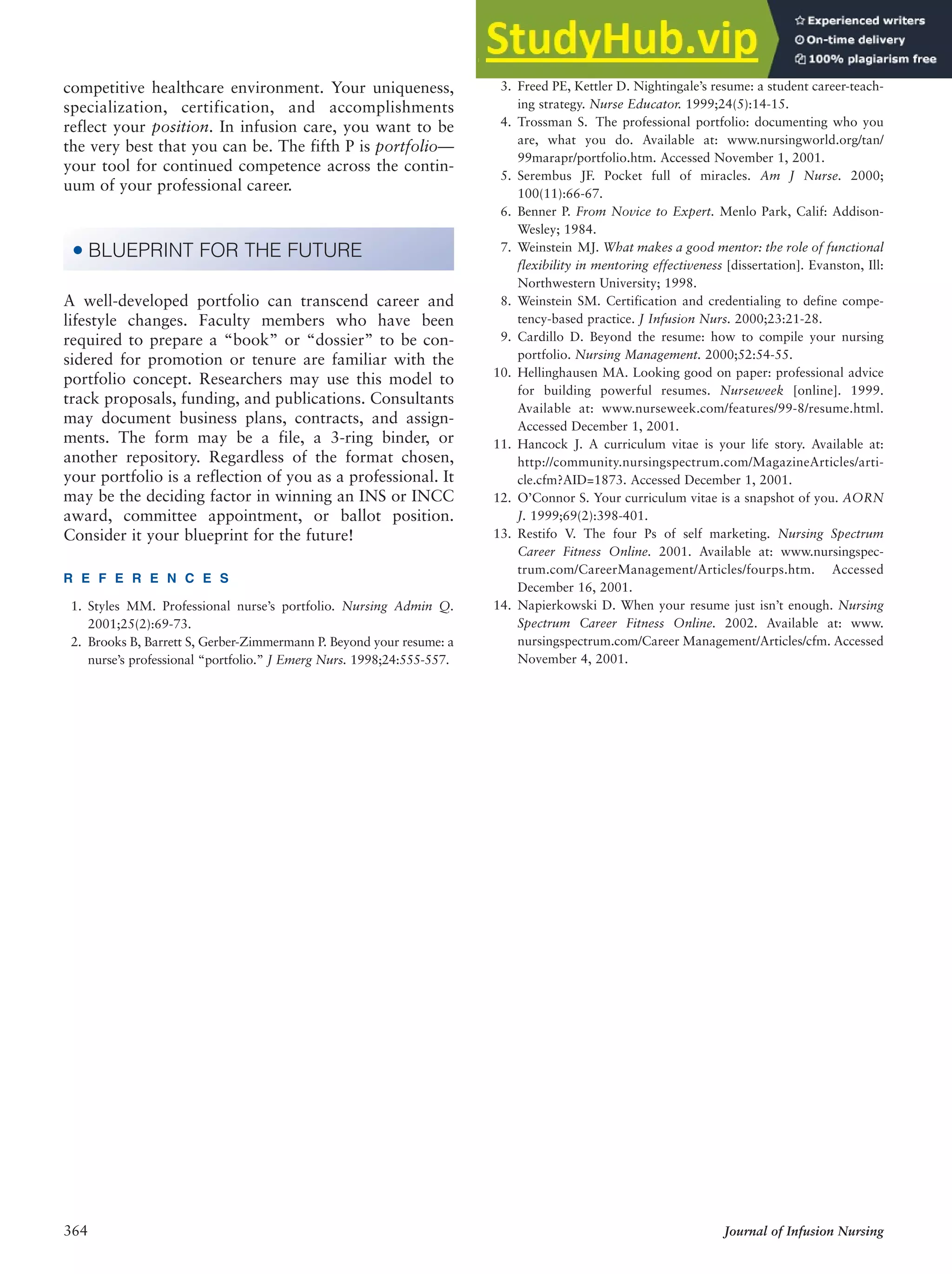 A Nursing Portfolio | PDF