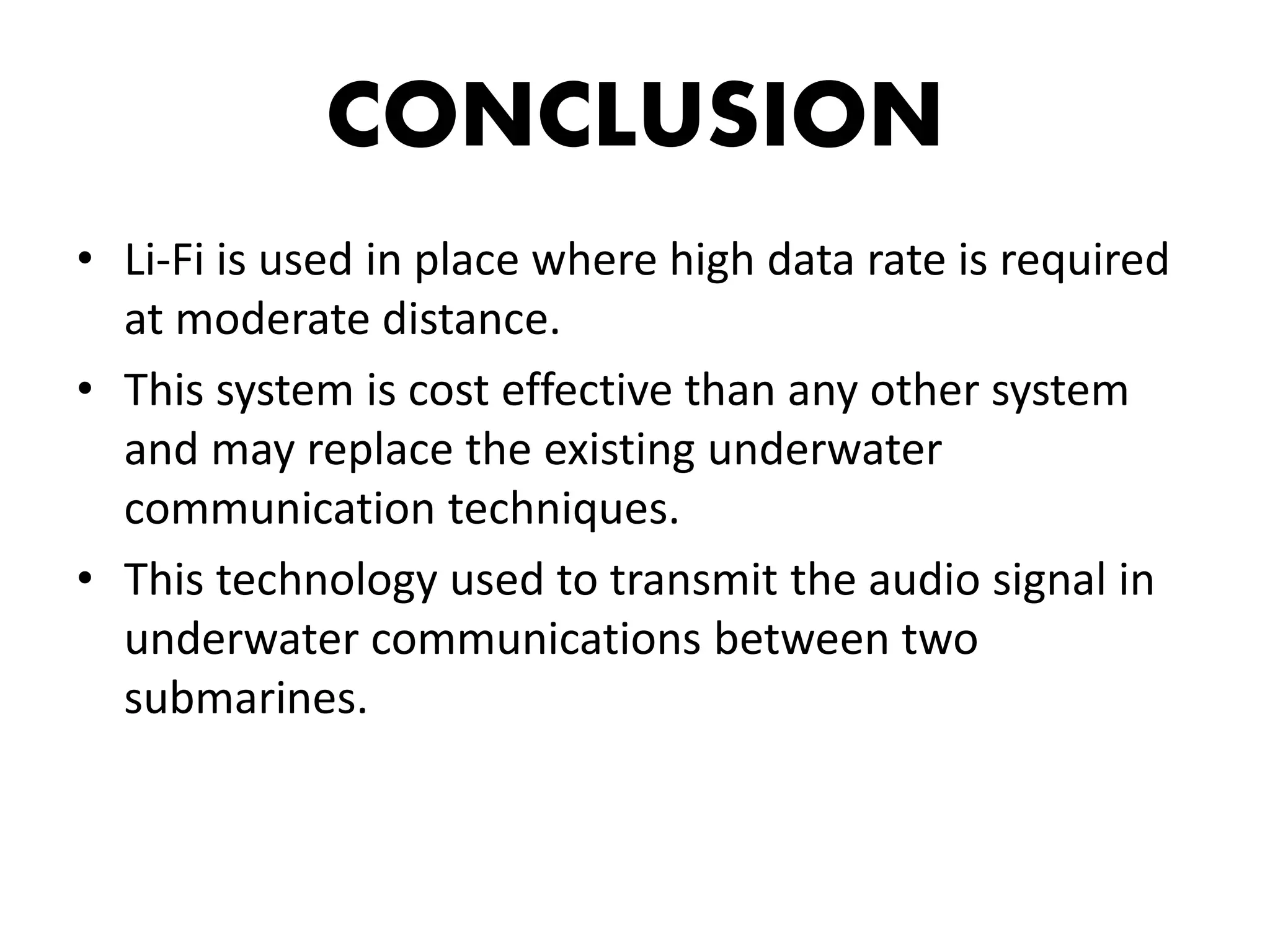 Li-Fi based data transfer in underwater system. | PPTX | Computer Networking | Computing