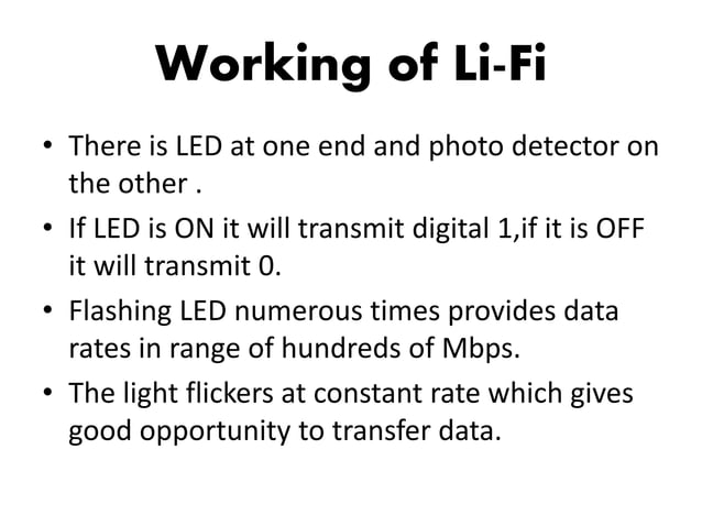 Li-Fi based data transfer in underwater system. | PPTX | Computer Networking | Computing