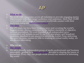 THe three biggest international news agencies | PPTX