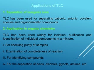 thin layer of chromatography | PPTX | Chemistry | Science