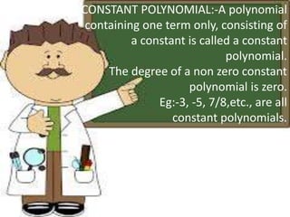 polynomials class 9th maths presentation | PPTX